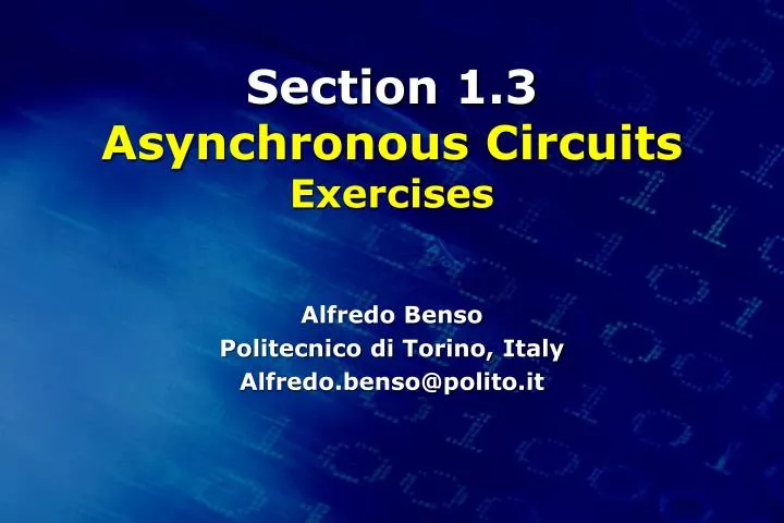 PPT - Section 1.3 Asynchronous Circuits Exercises PowerPoint ...