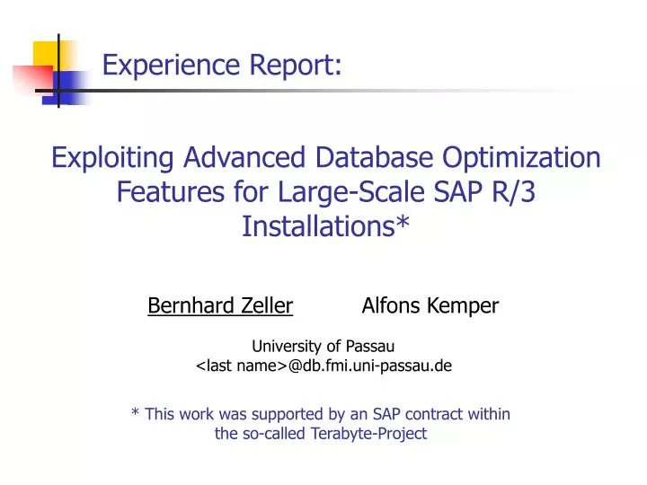 PPT - Experience Report: PowerPoint Presentation, free download - ID ...