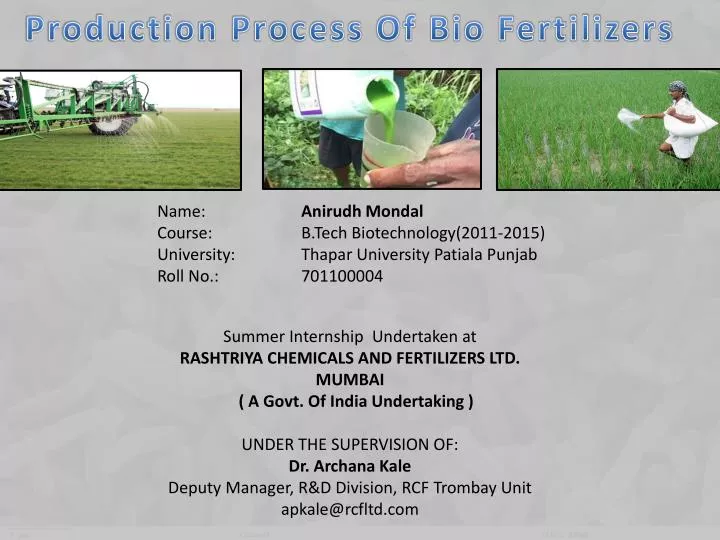 PPT - Production Process Of Bio Fertilizers PowerPoint Presentation ...