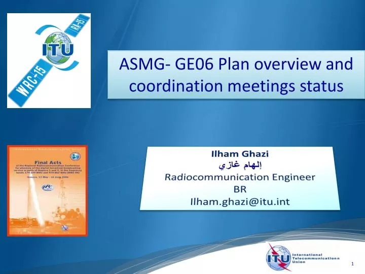 PPT - ASMG- GE06 Plan overview and coordination meetings status ...