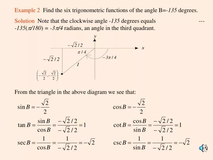 PPT - Example 2 Find the six trigonometric functions of the angle B ...