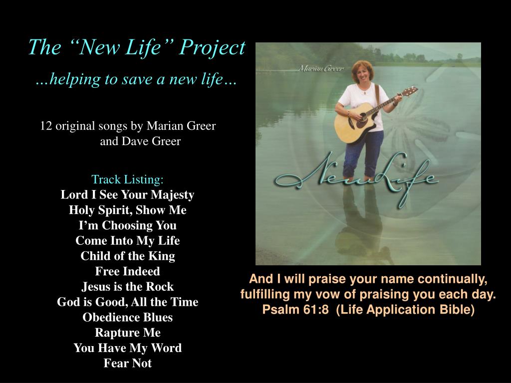 PPT - 12 original songs by Marian Greer and Dave Greer Track Listing ...