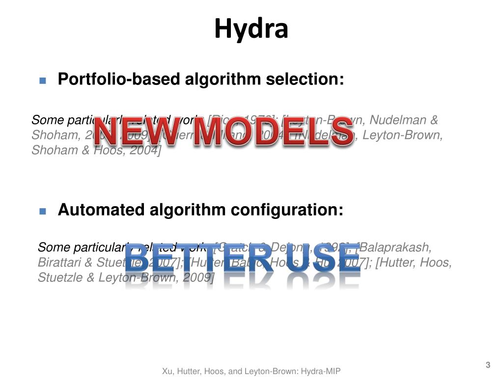 Ppt Hydra Mip Automated Algorithm Configuration And Selection For Mixed Integer Programming 9868