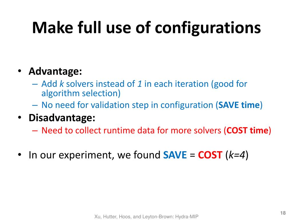 Ppt Hydra Mip Automated Algorithm Configuration And Selection For Mixed Integer Programming