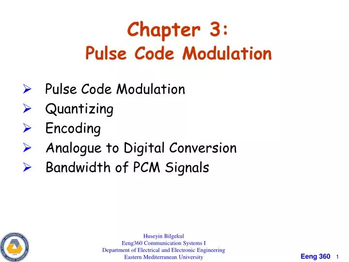 Ppt Chapter 3 Pulse Code Modulation Powerpoint Presentation Free