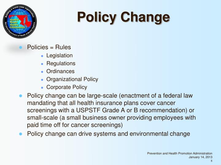 PPT - Policy, Systems, and Environmental Change in Cancer Control ...