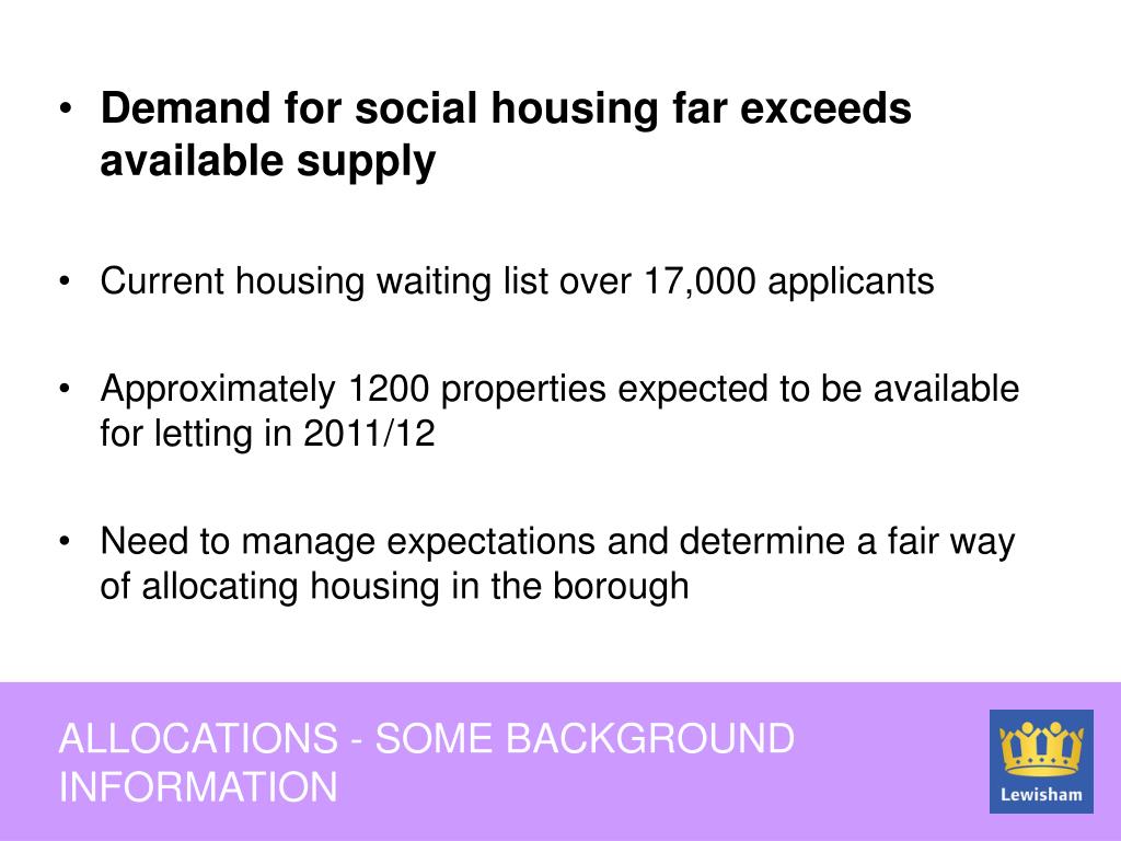 PPT - LEWISHAM HOUSING ALLOCATIONS & STRATEGIC POLICY ON TENANCIES ...