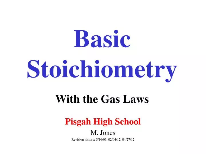 PPT - Basic Stoichiometry PowerPoint Presentation, free download - ID ...
