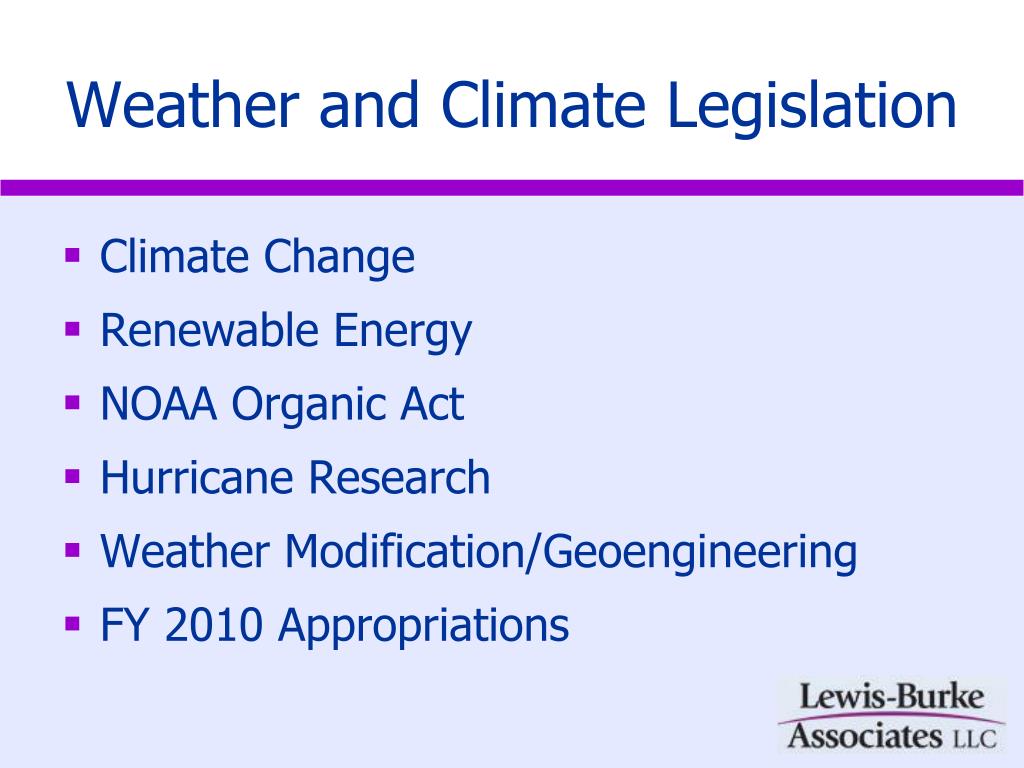 PPT - National Weather and Climate Priorities: Legislation and Advocacy ...