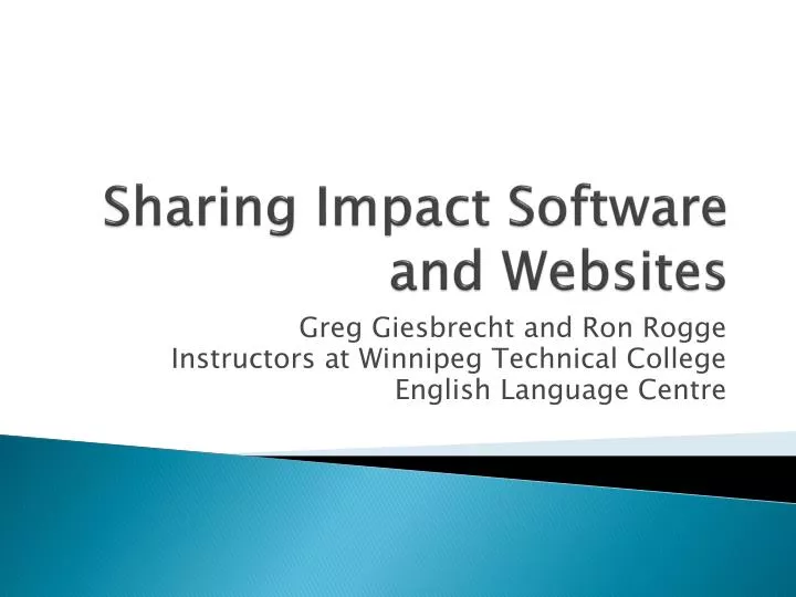 PPT - Sharing Impact Software and Websites PowerPoint Presentation ...