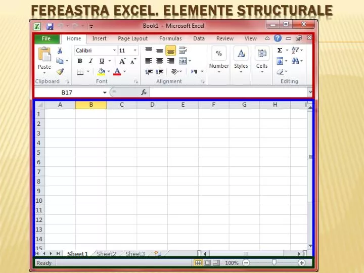 PPT - Fereastra excel . Elemente structurale PowerPoint Presentation ...