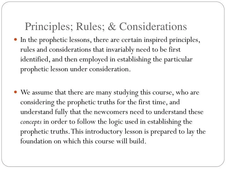 PPT - Principles; Rules; & Considerations PowerPoint Presentation, free ...