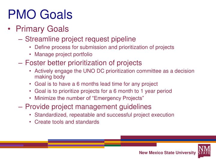PPT - Project Management Office: Goals and Expectations PowerPoint ...