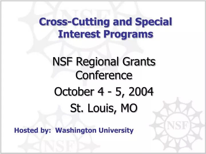 PPT - Cross-Cutting and Special Interest Programs PowerPoint ...