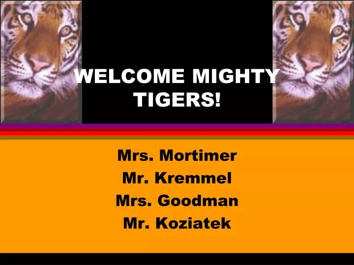 PPT - WELCOME MIGHTY TIGERS! PowerPoint Presentation, free download ...