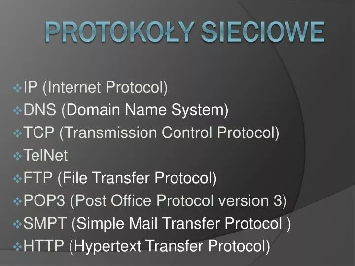 PPT - PRotokoły Sieciowe PowerPoint Presentation, free download - ID:5006589