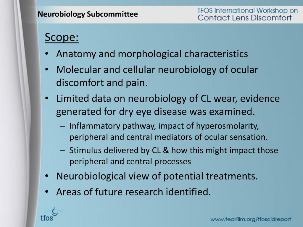 PPT - Report of the Neurobiology Subcommittee Members: Fiona Stapleton ...