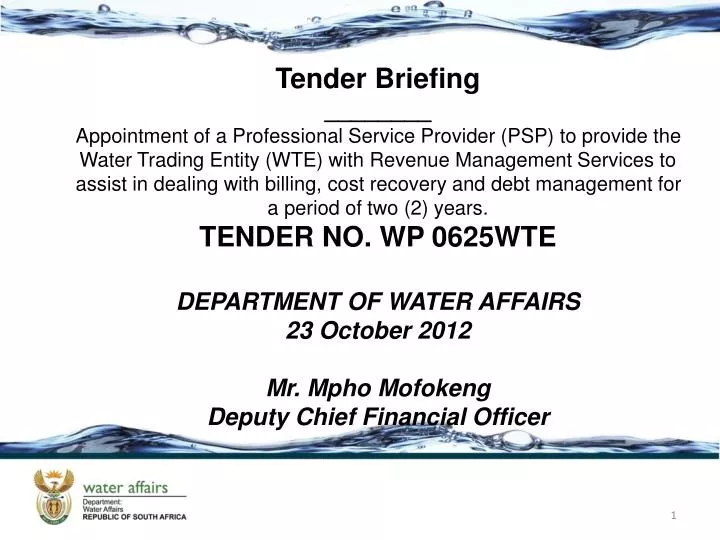 PPT - Tender Briefing ________ PowerPoint Presentation, free download ...