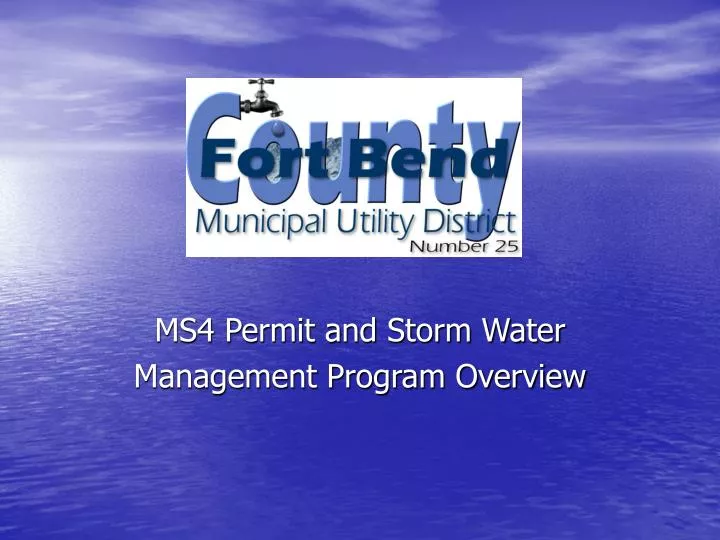 PPT - MS4 Permit and Storm Water Management Program Overview PowerPoint ...