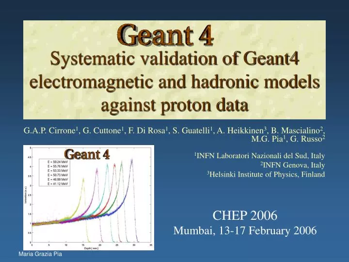 PPT - Systematic validation of Geant4 electromagnetic and hadronic models against proton data ...