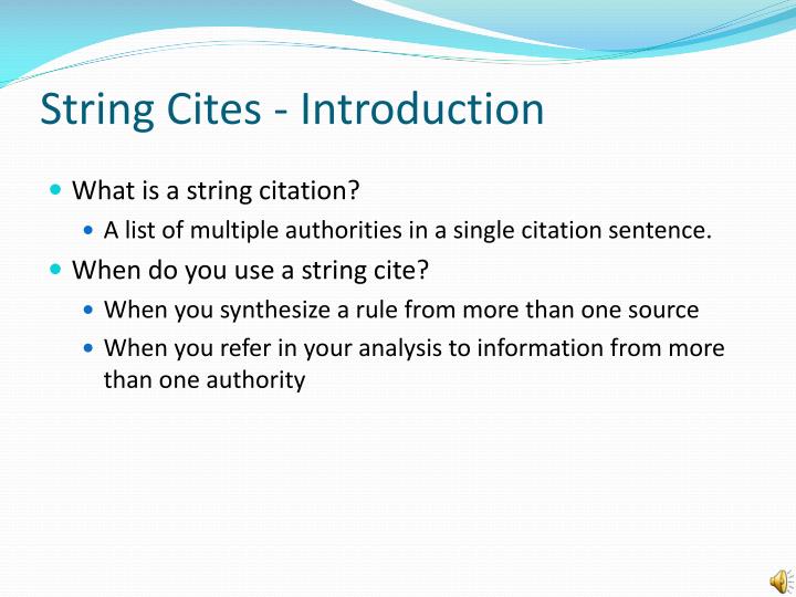 PPT - String Citations, Parallel Citations, and Order of Authorities ...