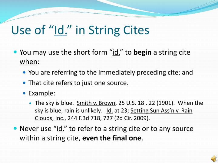 PPT - String Citations, Parallel Citations, and Order of Authorities ...