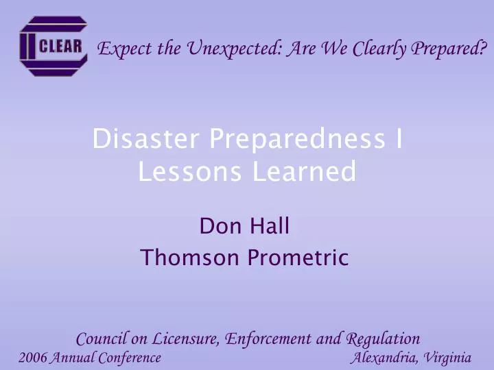 PPT - Disaster Preparedness I Lessons Learned PowerPoint Presentation ... PPT - Disaster Preparedness I Lessons Learned PowerPoint Presentation ...