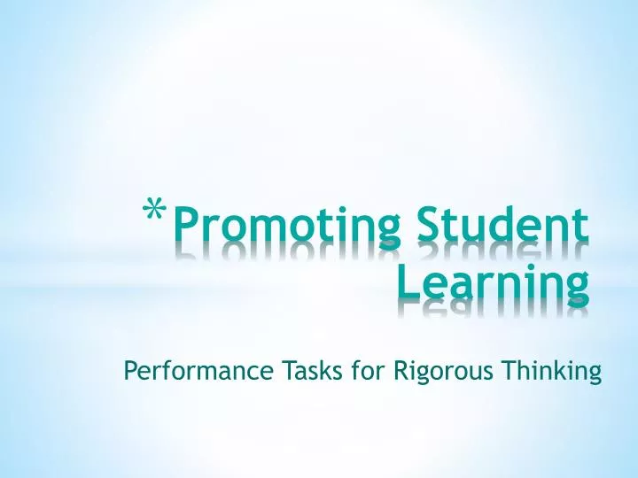 PPT - Promoting Student Learning PowerPoint Presentation, free download ...