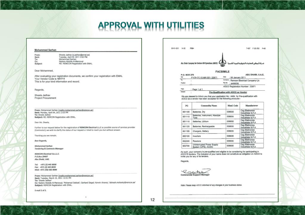 PPT - REMCON ELECTRICAL CO. LLC P.O. Box 29497 – Abu Dhabi – United ...
