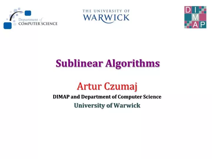 PPT - Sublinear Algorithms PowerPoint Presentation, free download - ID ... PPT - Sublinear Algorithms PowerPoint Presentation, free download - ID ...