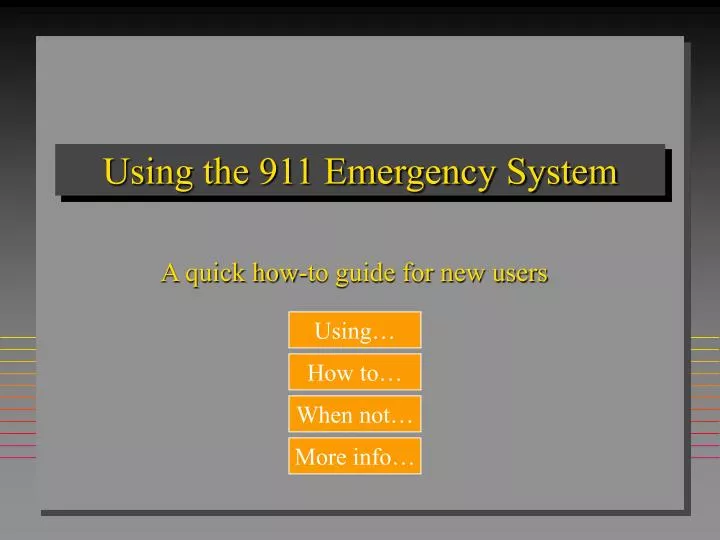 PPT - Using the 911 Emergency System PowerPoint Presentation, free ...