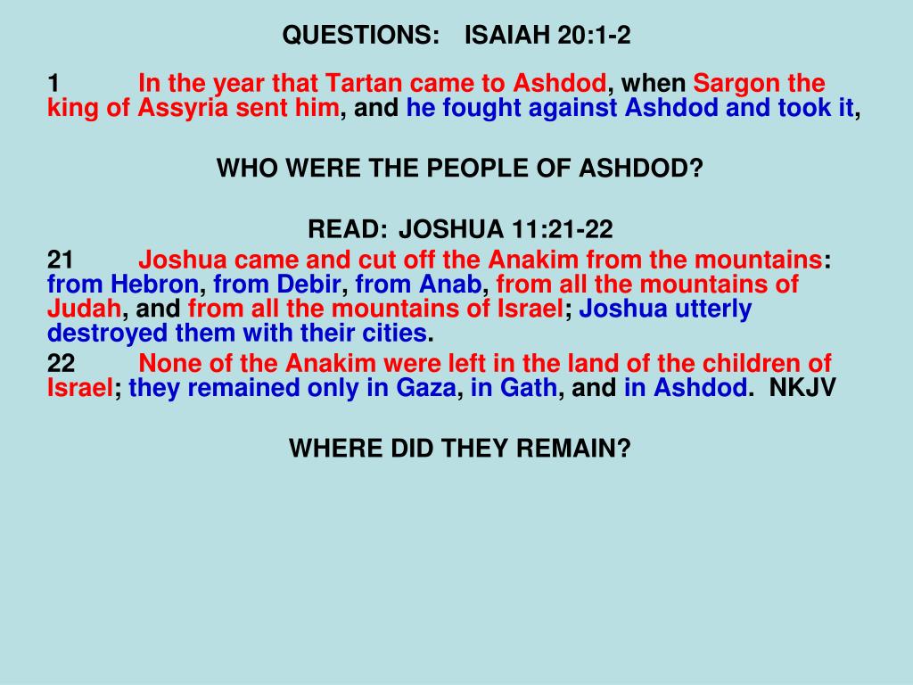 PPT - ISAIAH CHAPTER TWENTY THE SIGN AGAINST EGYPT AND CUSH (ETHIOPIA ...