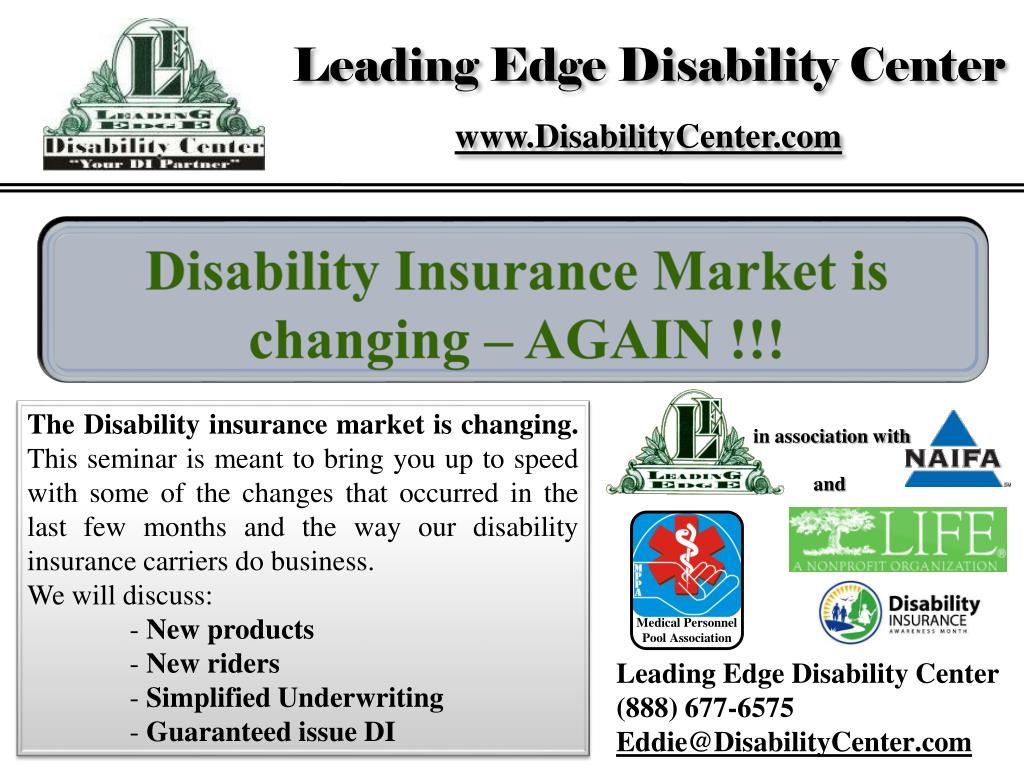PPT - Adapting to Changes in the Disability Insurance Market: Upcoming ...
