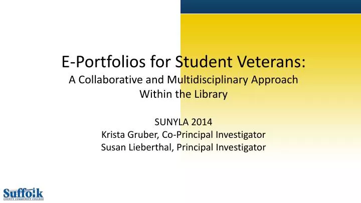 PPT - E-Portfolios for Student Veterans: PowerPoint Presentation, free ...