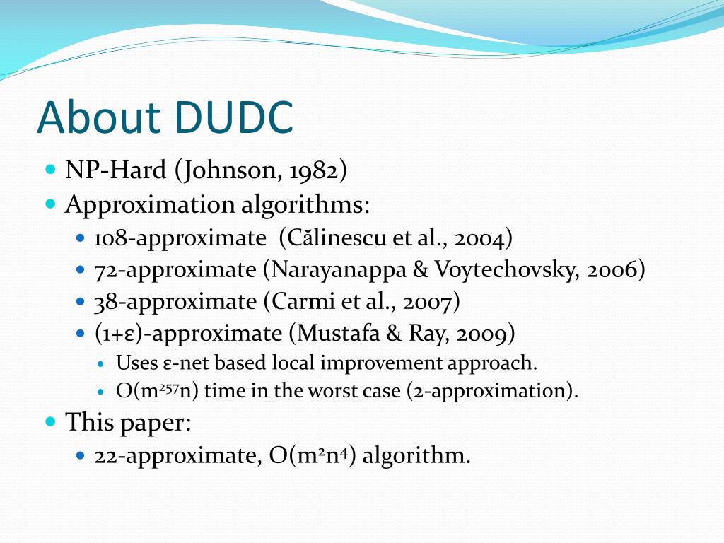Ppt Practical Discrete Unit Disk Cover Using An Exact Line Separable Algorithm Powerpoint
