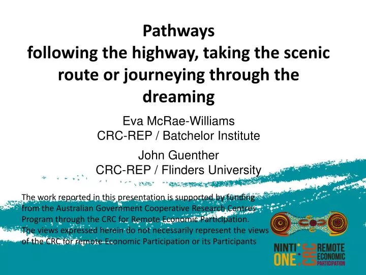 PPT - Pathways following the highway, taking the scenic route or ...