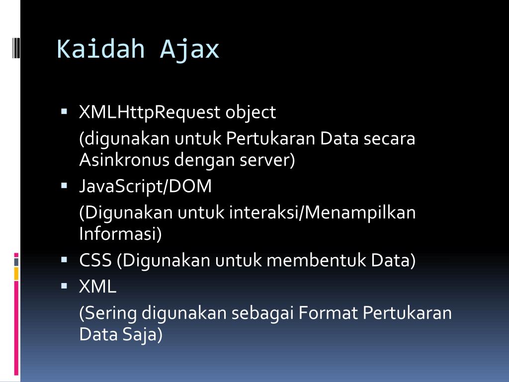 Ppt Pemograman Jaringan Dengan Metode Asyncronous Javascript And Xml Ajax Powerpoint