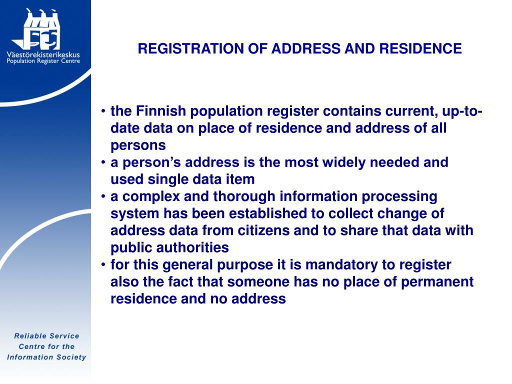 PPT - Population Register and Enumeration of Homeless Persons Mr. Timo ...