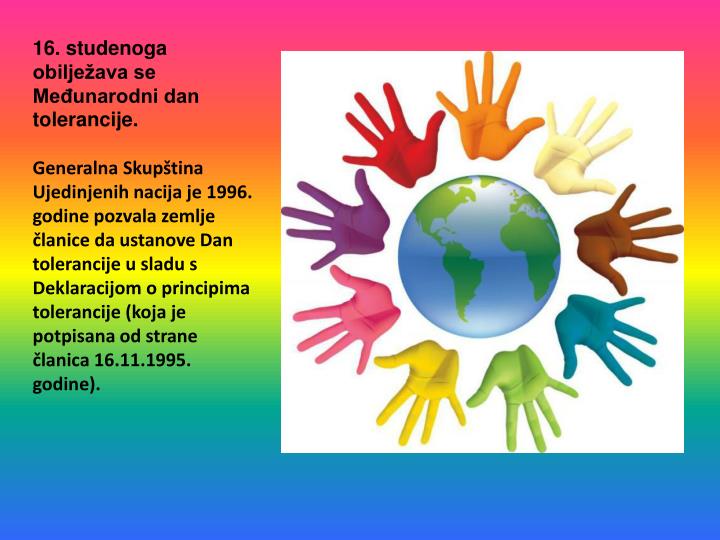 PPT - Međunarodni dan tolerancije PowerPoint Presentation - ID:5021305
