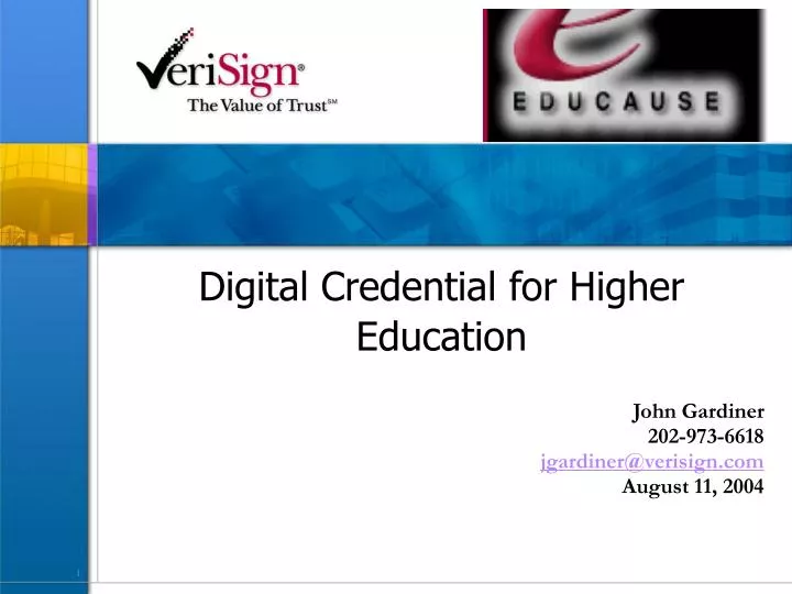 PPT - Digital Credential for Higher Education PowerPoint Presentation ...