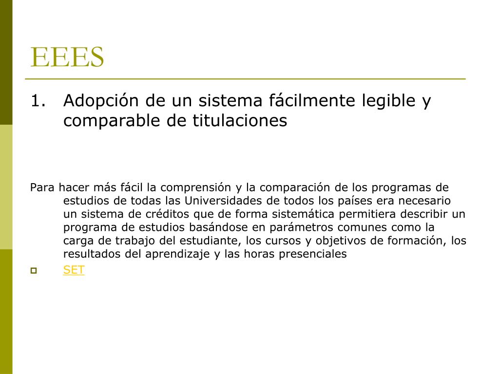 PPT - EEES Espacio Europeo de Educación Superior PowerPoint ...