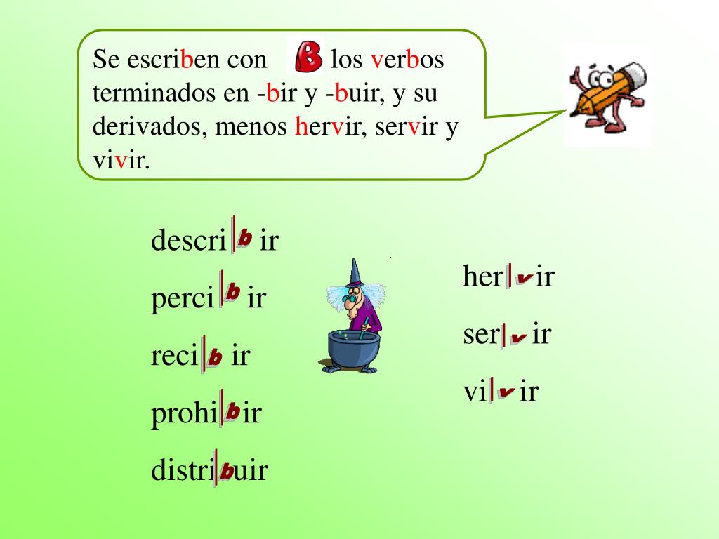 PPT - Se escriben con las formas de los verbos haber , beber , caber ...