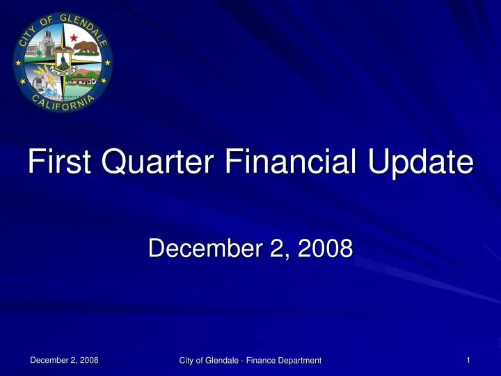 PPT - First Quarter Financial Update PowerPoint Presentation, free ...