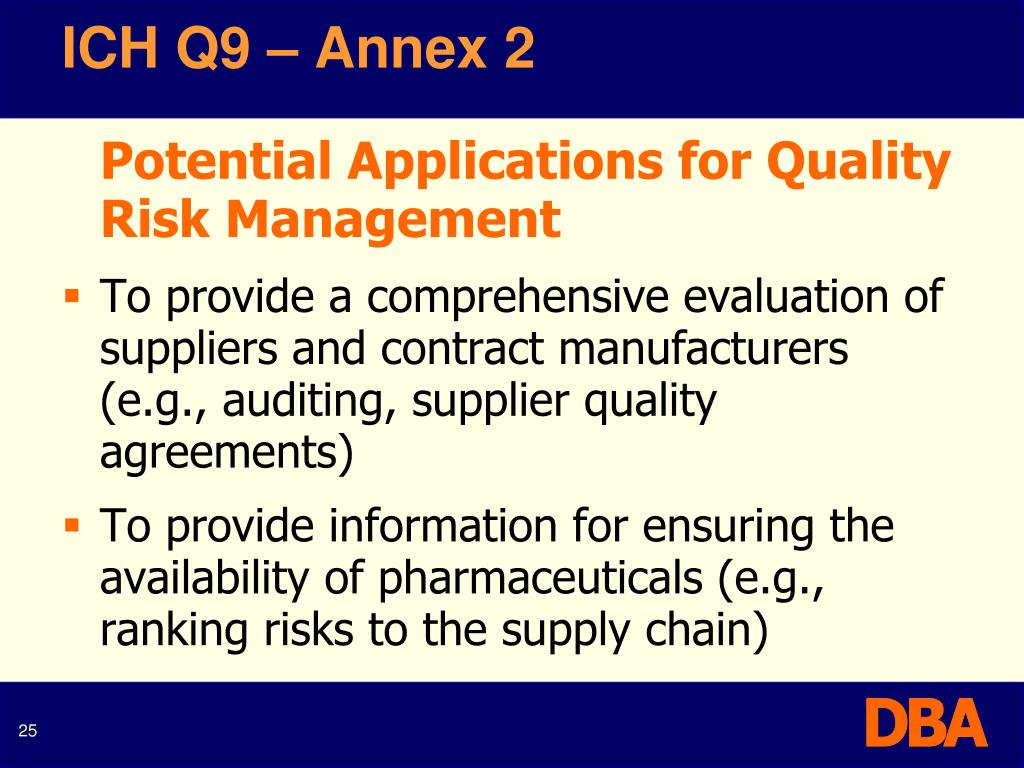 PPT - The Pharmaceutical Industry and ICH Q9 PowerPoint Presentation ...