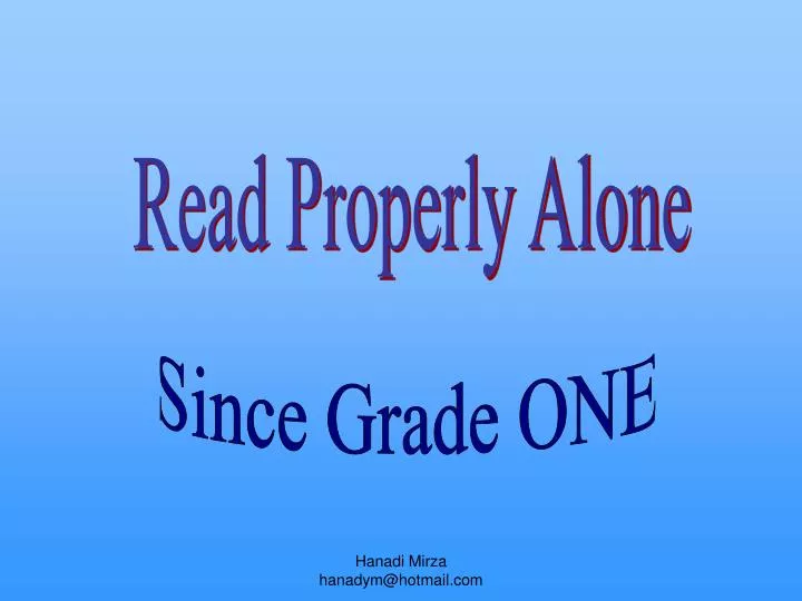 PPT - Since Grade ONE PowerPoint Presentation, free download - ID:5025597