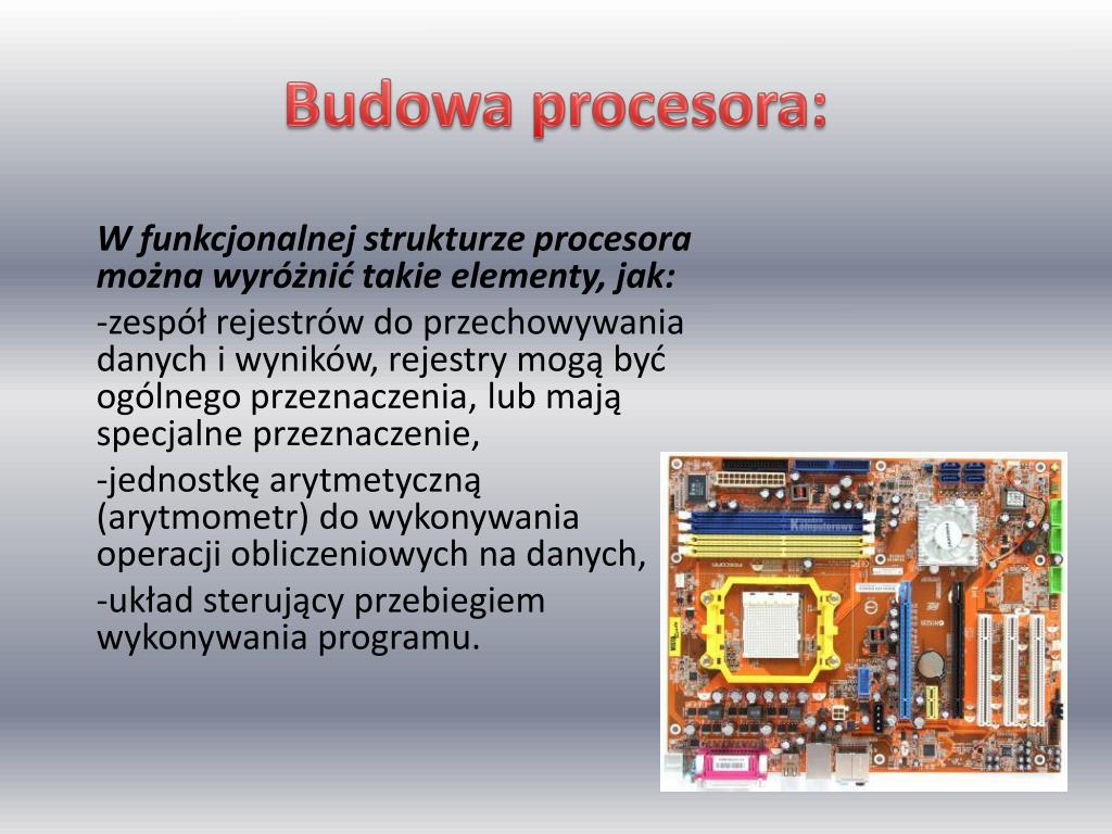 PPT - Budowa i działanie komputera-JEDNOSTKA PowerPoint Presentation ...