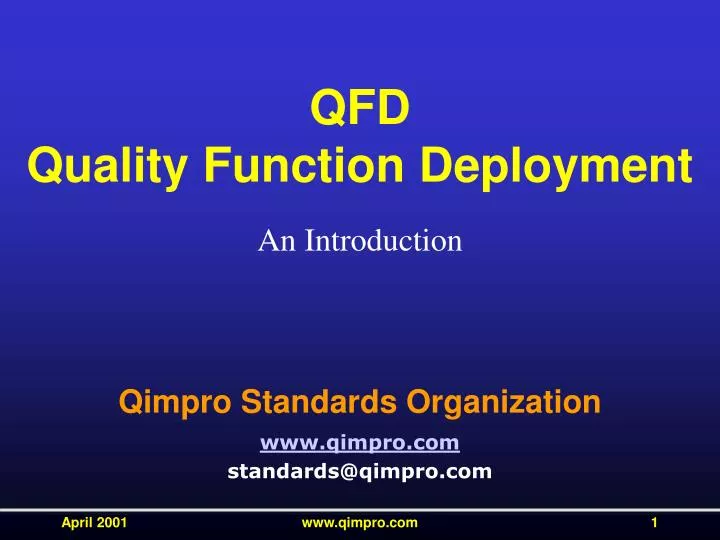 PPT - QFD Quality Function Deployment PowerPoint Presentation, free ...