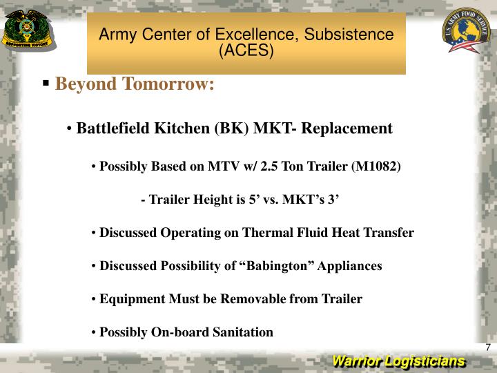 PPT - Army Center of Excellence, Subsistence (ACES) PowerPoint ...
