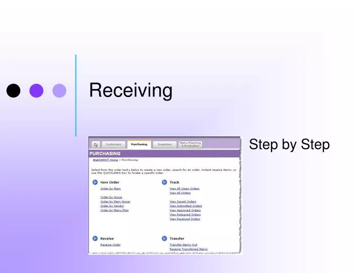 PPT - Receiving PowerPoint Presentation, free download - ID:5026824