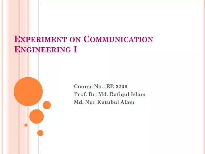 PPT - Experiment on Communication Engineering I PowerPoint Presentation ...